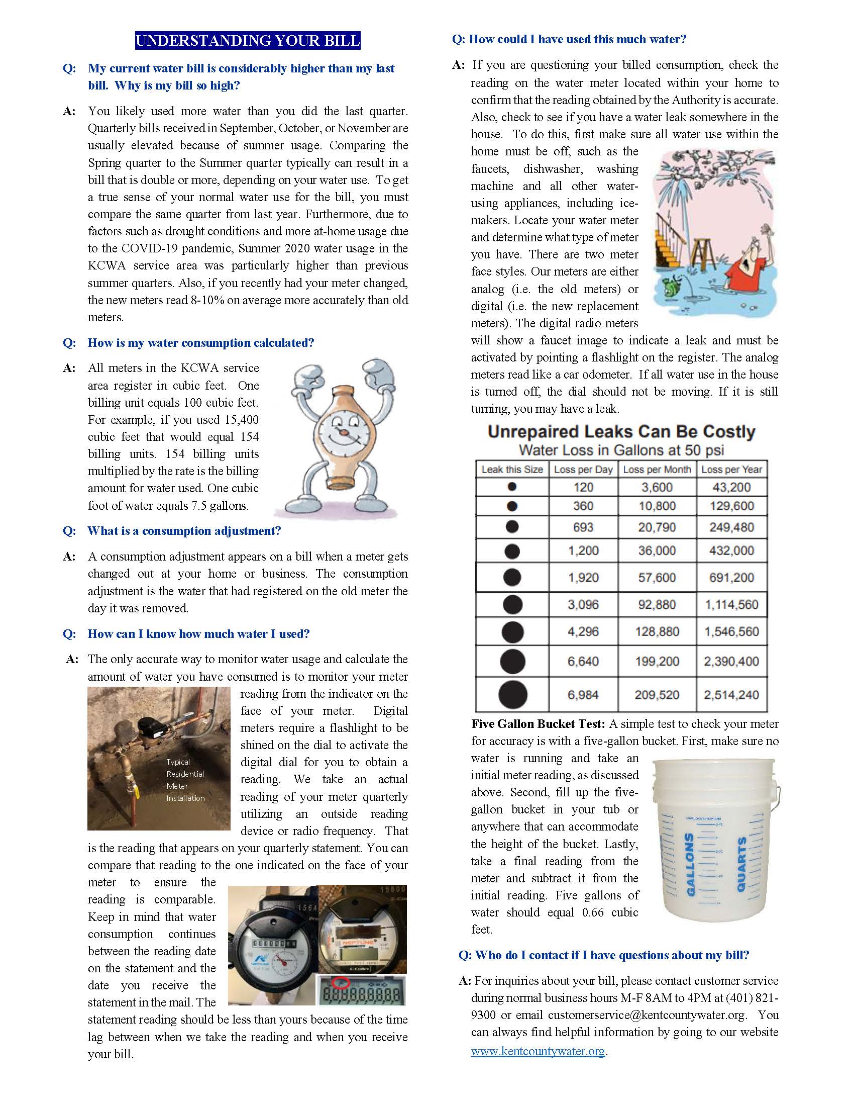 Billing Information, Kent County Water, West Warwick, RI